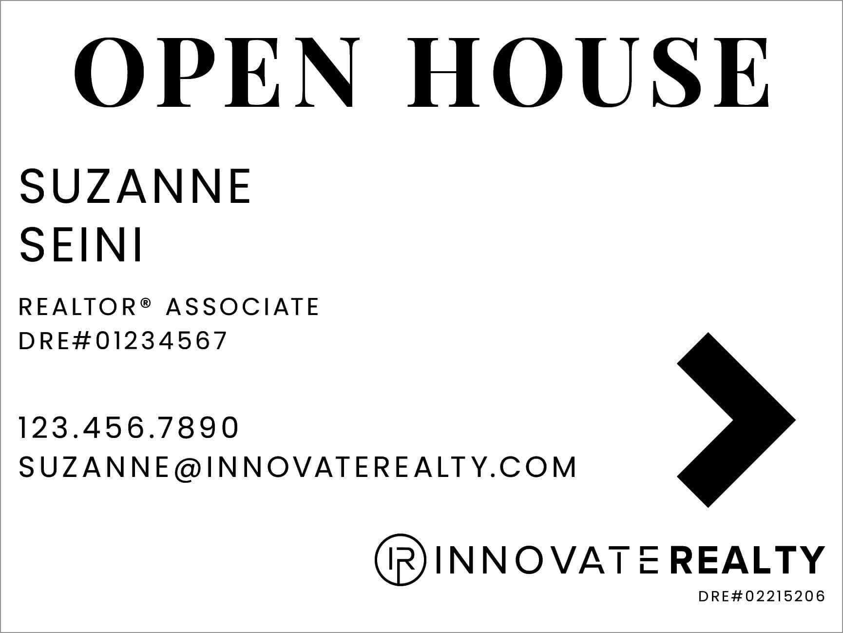 Innovate Realty - Open House Signs : Open House Design Option 4